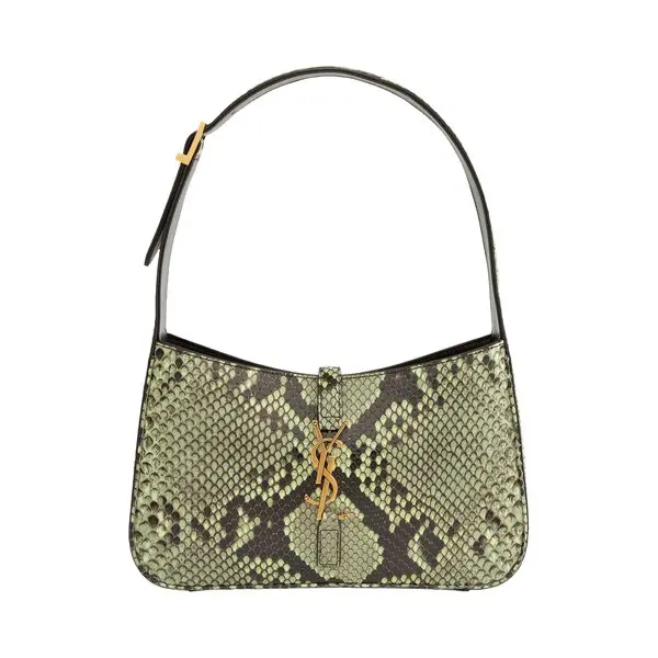 Saint Laurent Le 5 À 7 Python Shoulder Bag 'sweet Lime/black - Green
