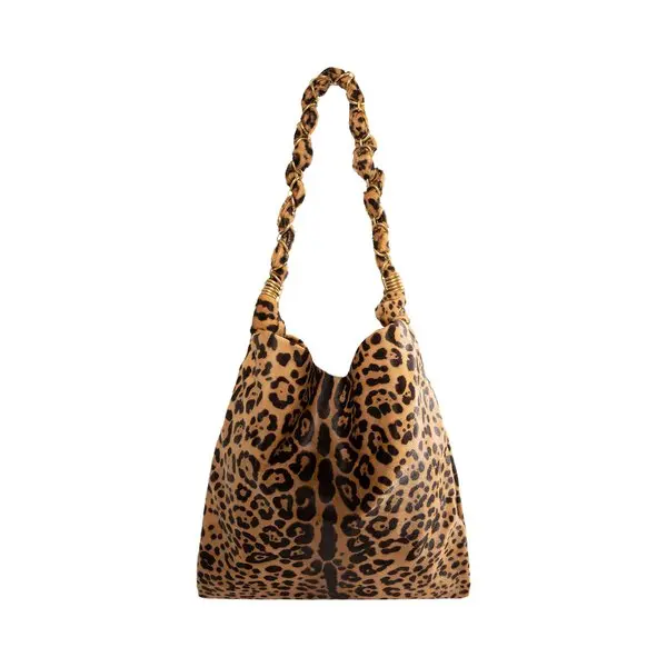 Saint Laurent Amalia Medium Leopard Print Bag 'manto Naturale - Tan