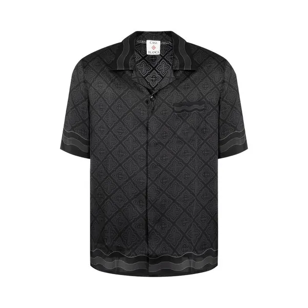 Casablanca Radiating Monogram Cuban Collar Short Sleeve Shirt - Multicolor