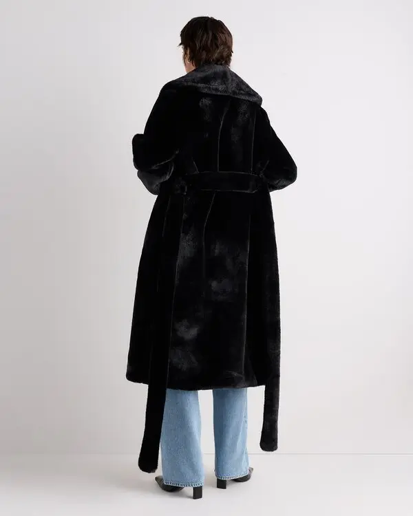 Quince Faux Fur Maxi Wrap Coat
