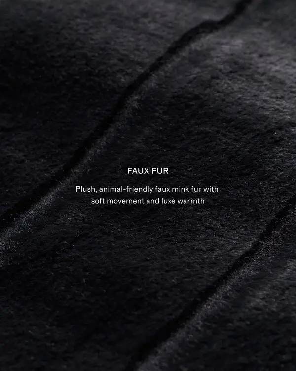 Quince Faux Fur Maxi Wrap Coat - Black