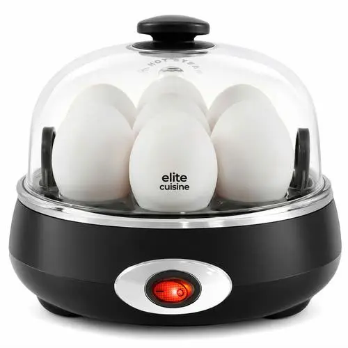 ELITE CUISINE Egc555 Automatic Easy Egg Cooker - Black