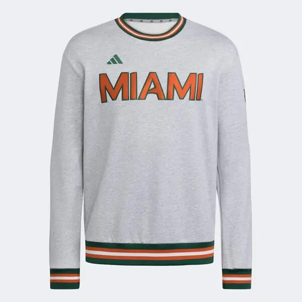 Adidas Miami Hurricanes Dugout Collection Sweatshirt - Gray
