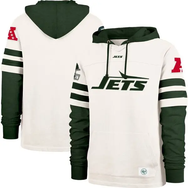 '47 New York Jets Split Zone Cornerback Duo Lacer Hoodie - Cream