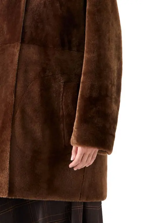 Akris Genuine Shearling Hooded Coat
