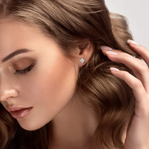 JULIANNA B. Lab-grown Diamond Cluster Stud Earrings