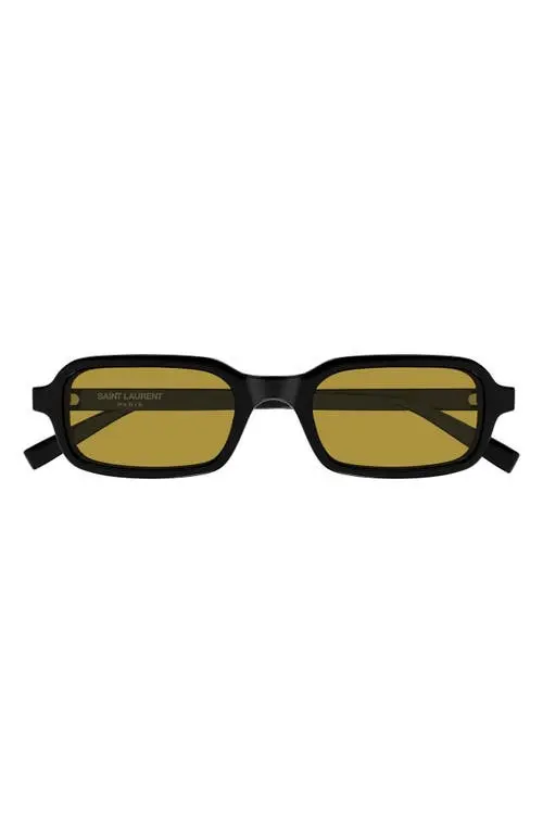Saint Laurent Rectangle Sunglasses - Black/yellow