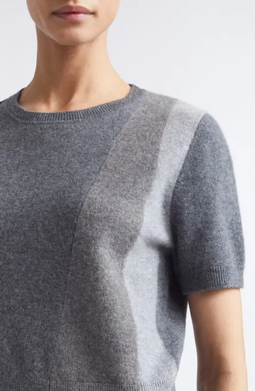 JASON WU Asymmetrical Paneled Short Sleeve Wool Sweater