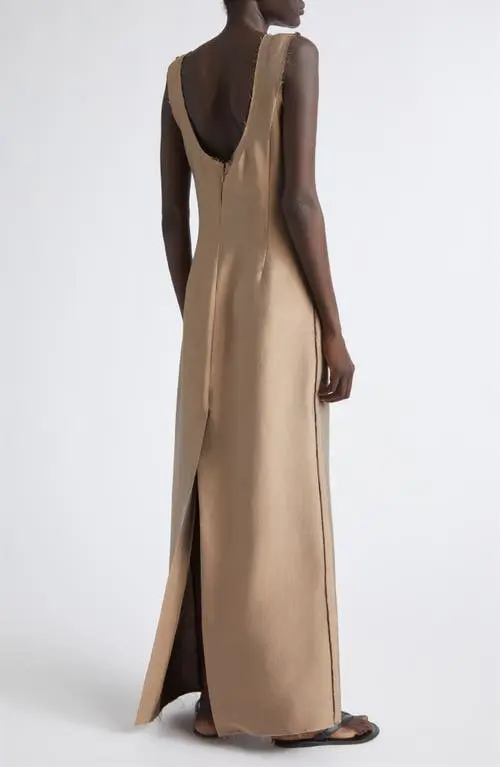 KALLMEYER Isadora Frayed Summer Virgin Wool Blend Gown