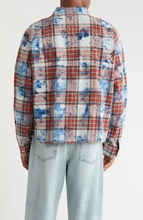 PURPLE BRAND Embellished Flannel Shirt - White Multi