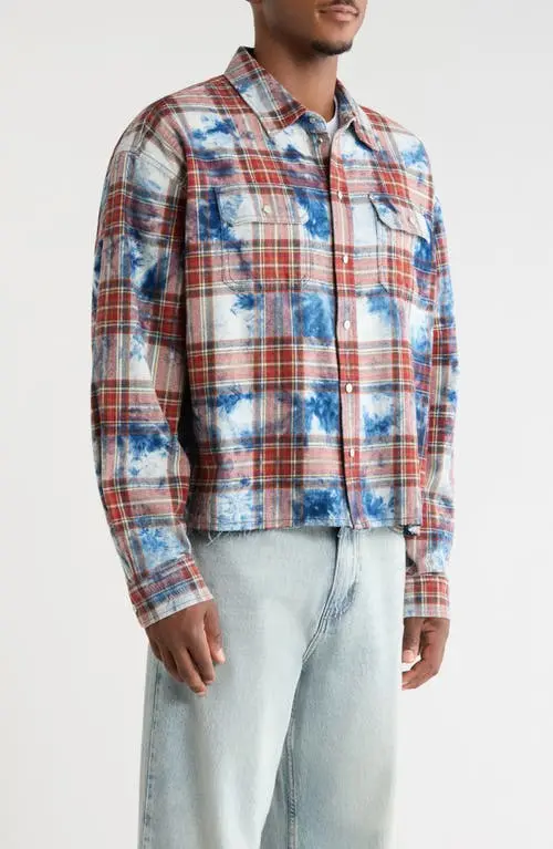 PURPLE BRAND Embellished Flannel Shirt - White Multi