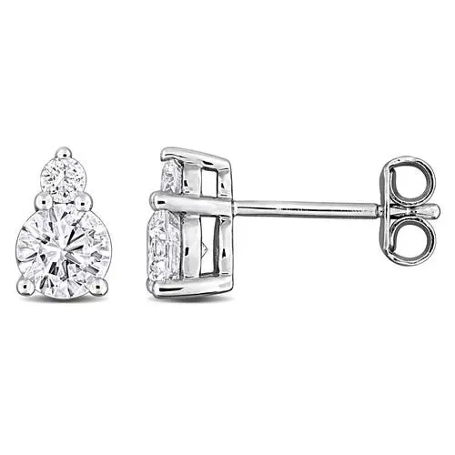 JULIANNA B. Lab-grown Diamond Two-stone Stud Earrings - Sterling Silver