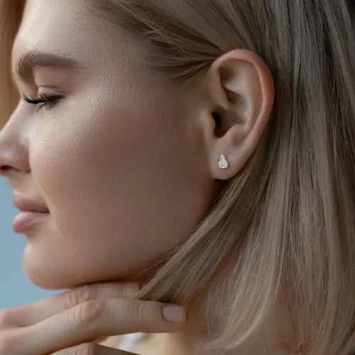 JULIANNA B. Lab-grown Diamond Two-stone Stud Earrings