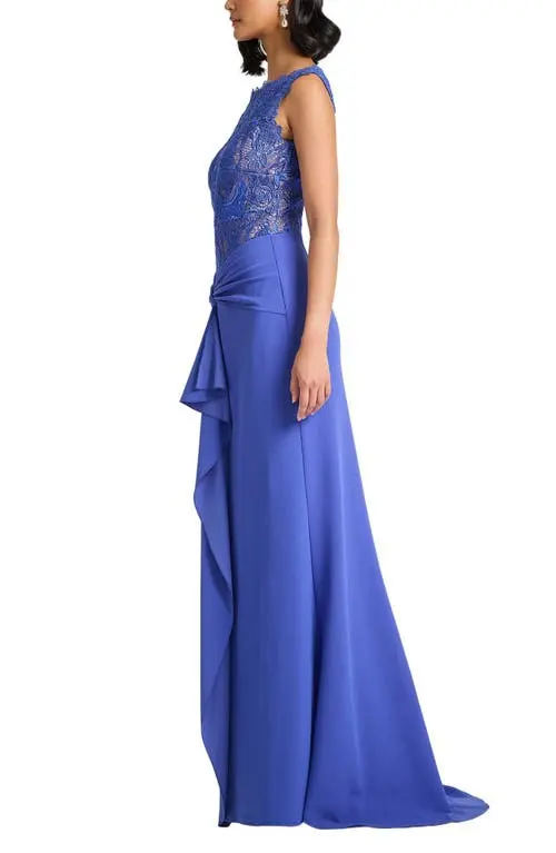 Tadashi Shoji Lace Bodice Twist Front Gown