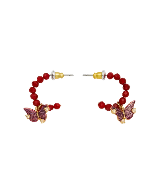 FABLE ENGLAND Hera Butterfly Charm Hoop Earrings