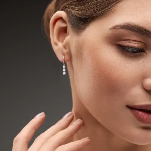 JULIANNA B. Lab-grown Diamond 3-stone Drop Earrings