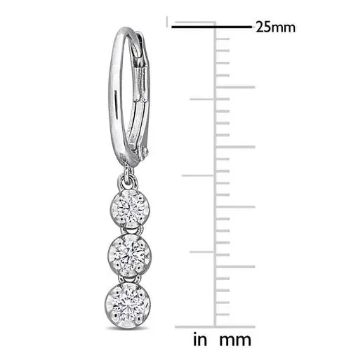 JULIANNA B. Lab-grown Diamond 3-stone Drop Earrings
