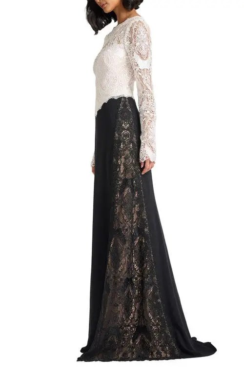 Tadashi Shoji Lace & Crepe Gown