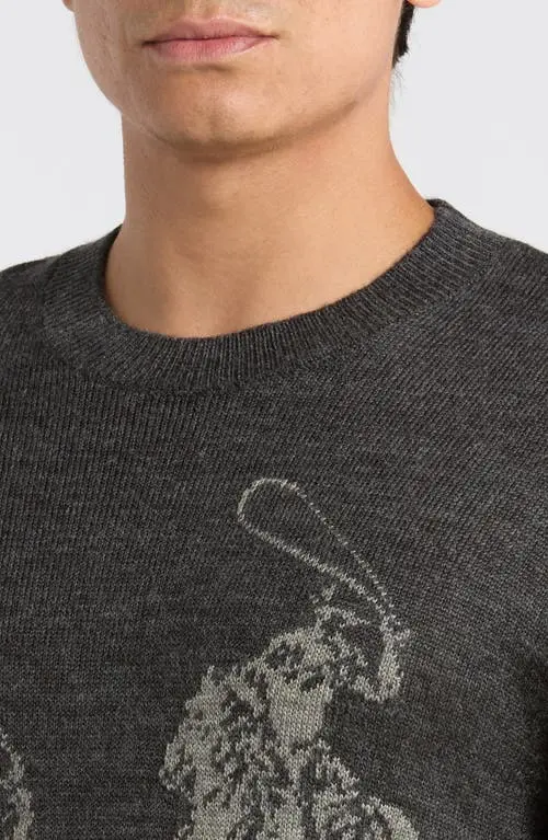 ONE OF THESE DAYS Just For A Moment" Printed Wool Blend Sweater