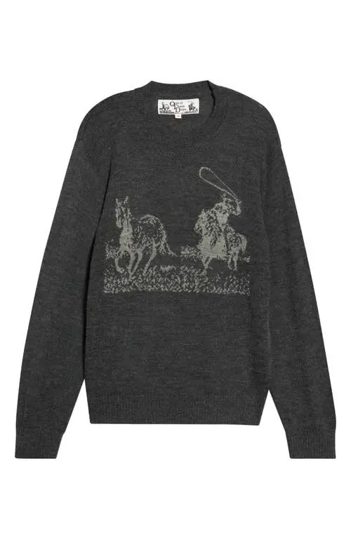 ONE OF THESE DAYS Just For A Moment" Printed Wool Blend Sweater