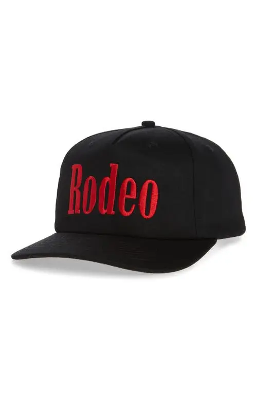 RODEO WORK WEAR Embroidered Cotton Twill Baseball Cap - Black/red