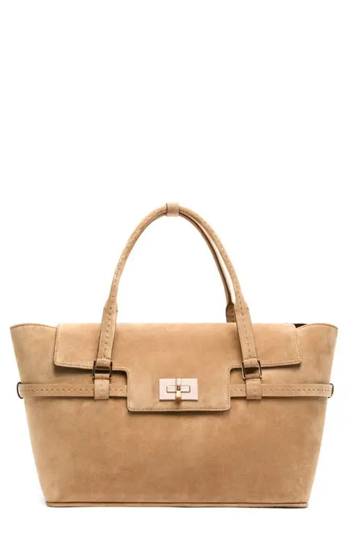 Max Mara Margaux Soft Suede Tote - Beige