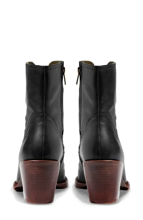 LEANNE FORD, MADE BY BEEK Leanne Ford X Beek Western-inspired Leather Block Heel Booties