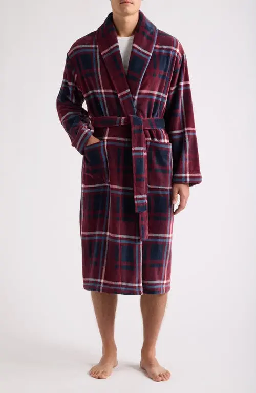 Majestic International Firelight Plush Shawl Robe - Winterberry
