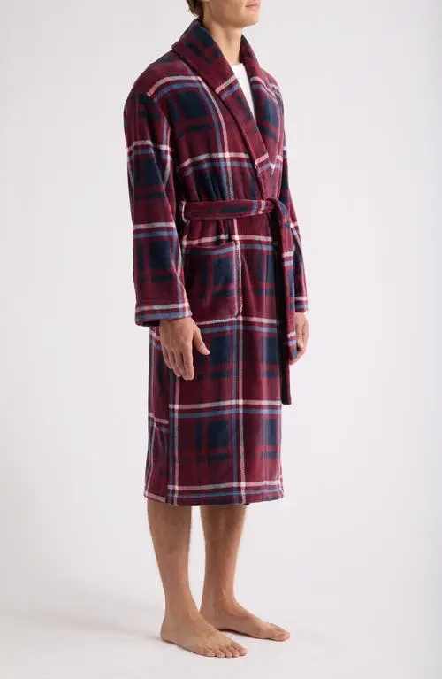 Majestic International Firelight Plush Shawl Robe - Winterberry