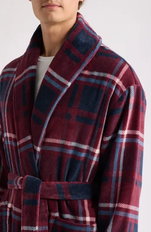 Majestic International Firelight Plush Shawl Robe - Winterberry