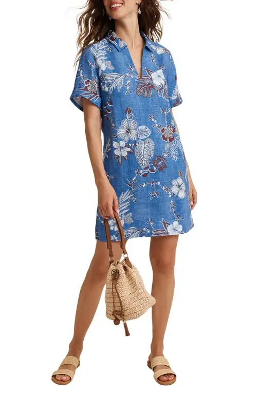 Tommy Bahama Canyon Shores Linen Shift Dress - Blue Monday