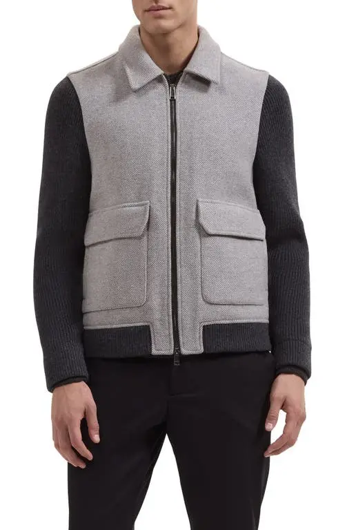 Bugatchi Hybrid Knit Blouson Jacket - Graphite