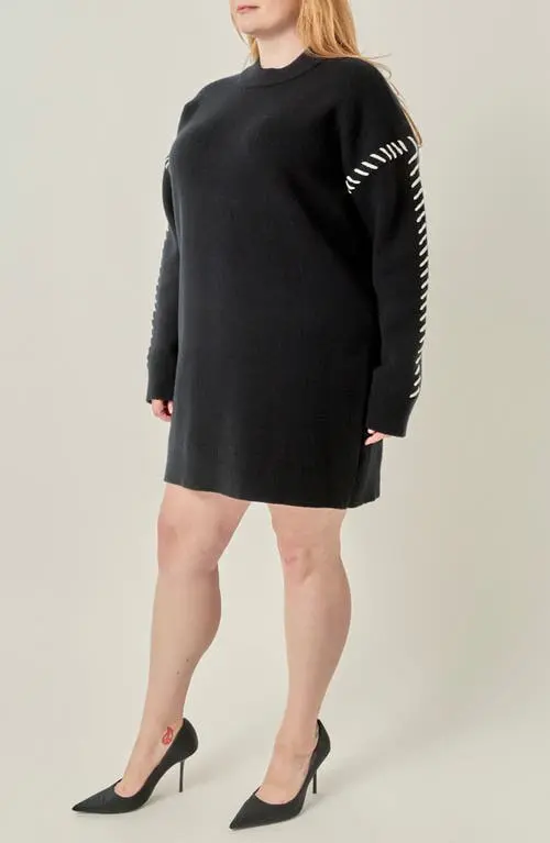 English Factory Whipstitched Knit Minidress