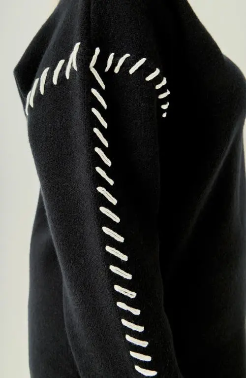 English Factory Whipstitched Knit Minidress