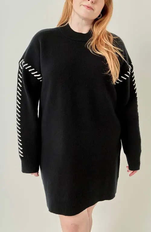 English Factory Whipstitched Knit Minidress