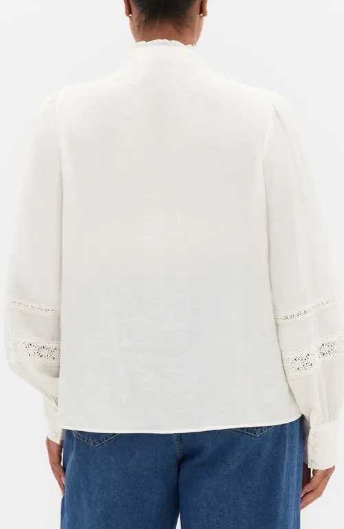 City Chic Whimsical Pintuck Lace Shirt