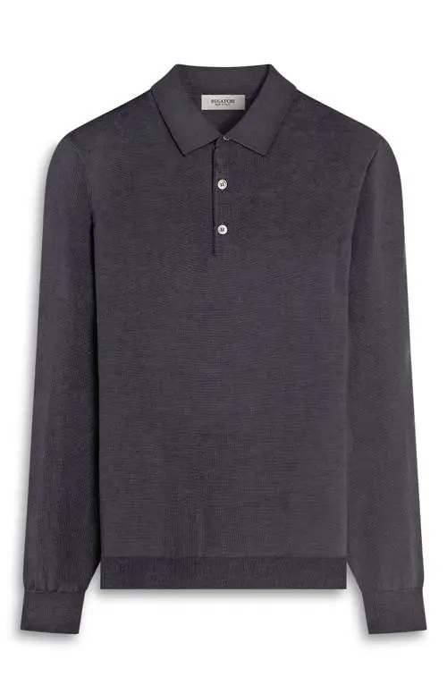 Bugatchi Merino Wool Polo Sweater - Anthracite