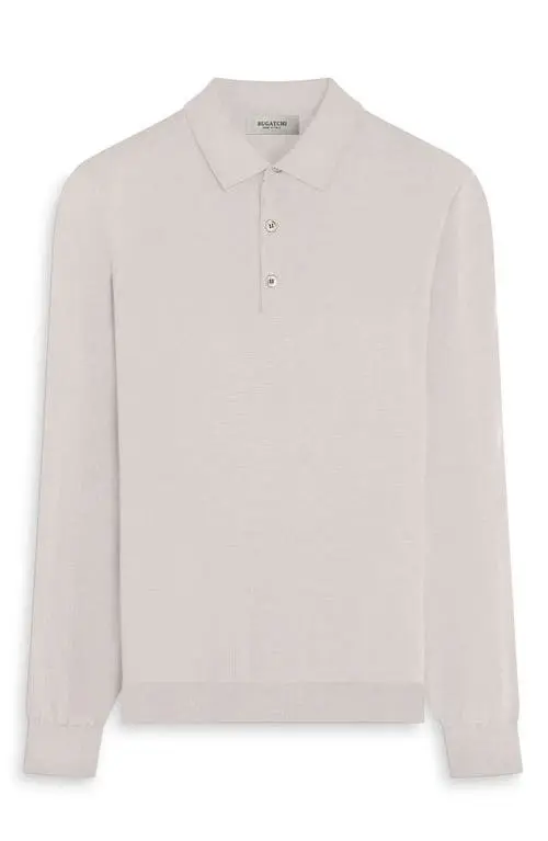 Bugatchi Merino Wool Polo Sweater - Chalk