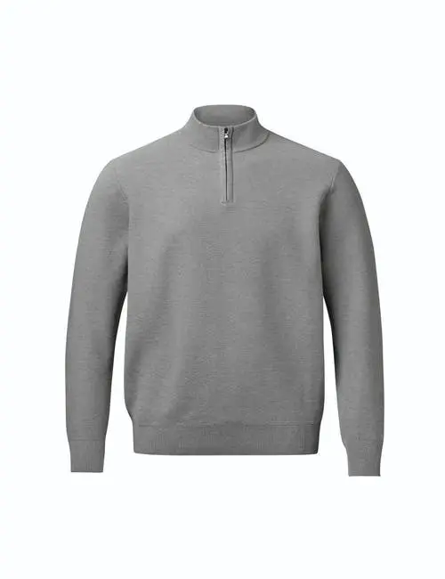 CHARLES TYRWHITT Honeycomb Cotton Zip Neck Sweater