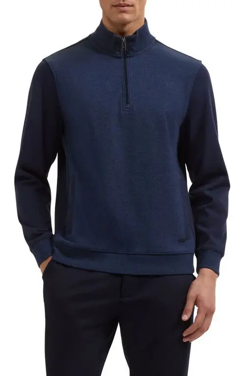 Bugatchi Quarter Zip Pullover - Navy