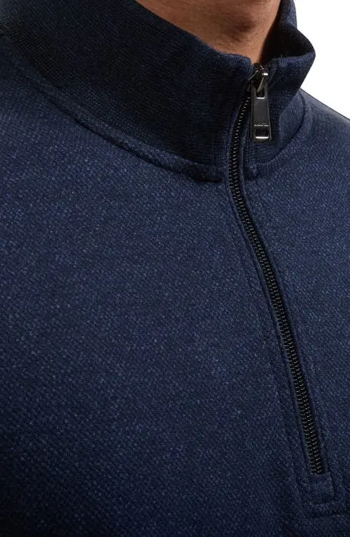 Bugatchi Quarter Zip Pullover - Navy