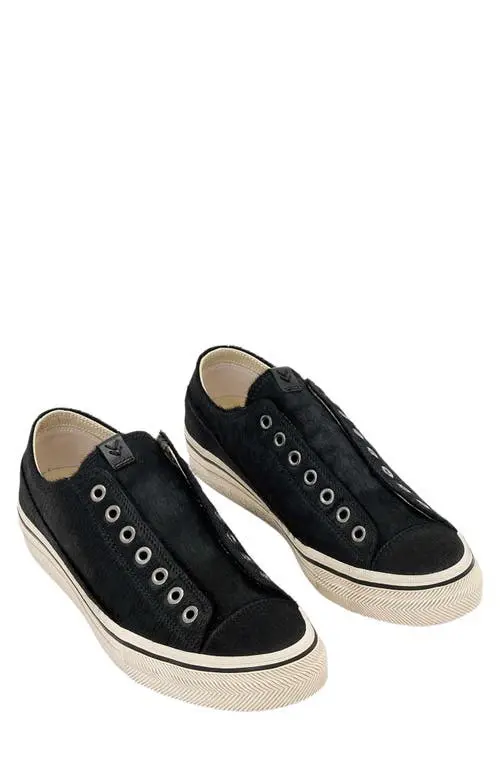 John Varvatos 315 Vulc Laceless Low Calf Hair Sneaker - Black