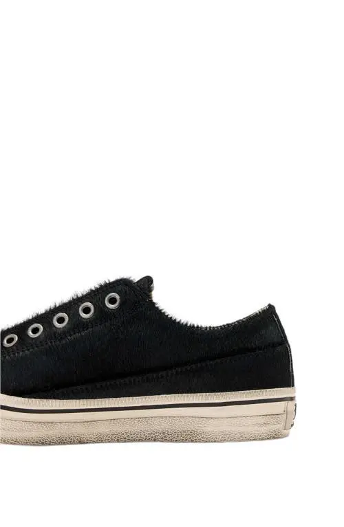 John Varvatos 315 Vulc Laceless Low Calf Hair Sneaker - Black