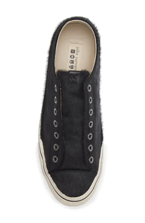 John Varvatos 315 Laceless Calf Hair Low Top Sneakers - Black