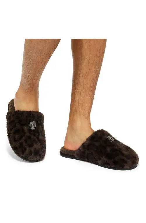 Kurt Geiger Kensington Faux Fur Slipper - Medium Brown