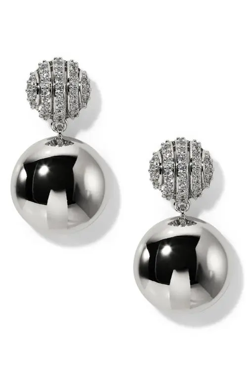 Nadri Muse Double Drop Earrings - Rhodium