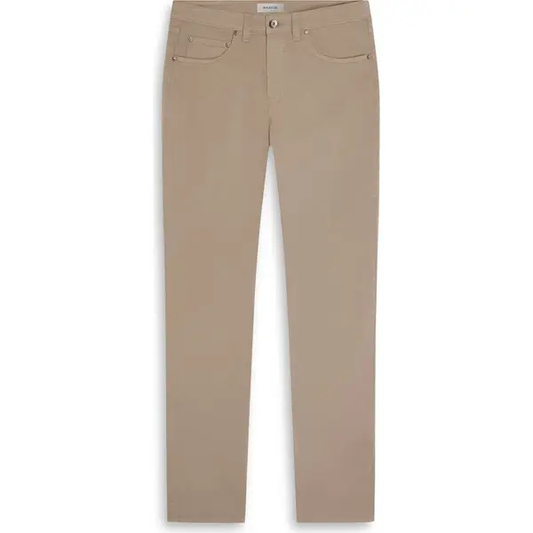 Bugatchi Five Pocket Stretch Cotton Pants - Cobblestone
