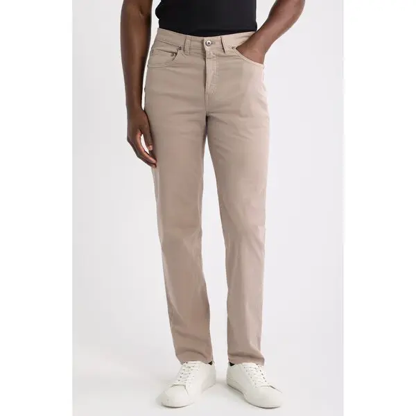 Bugatchi Five Pocket Stretch Cotton Pants - Walnut