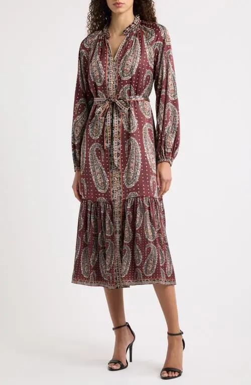 Elie Tahari Sienna Print Midi Dress
