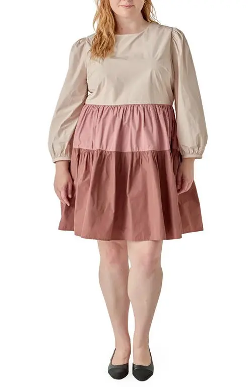 English Factory Colorblock Tiered Minidress